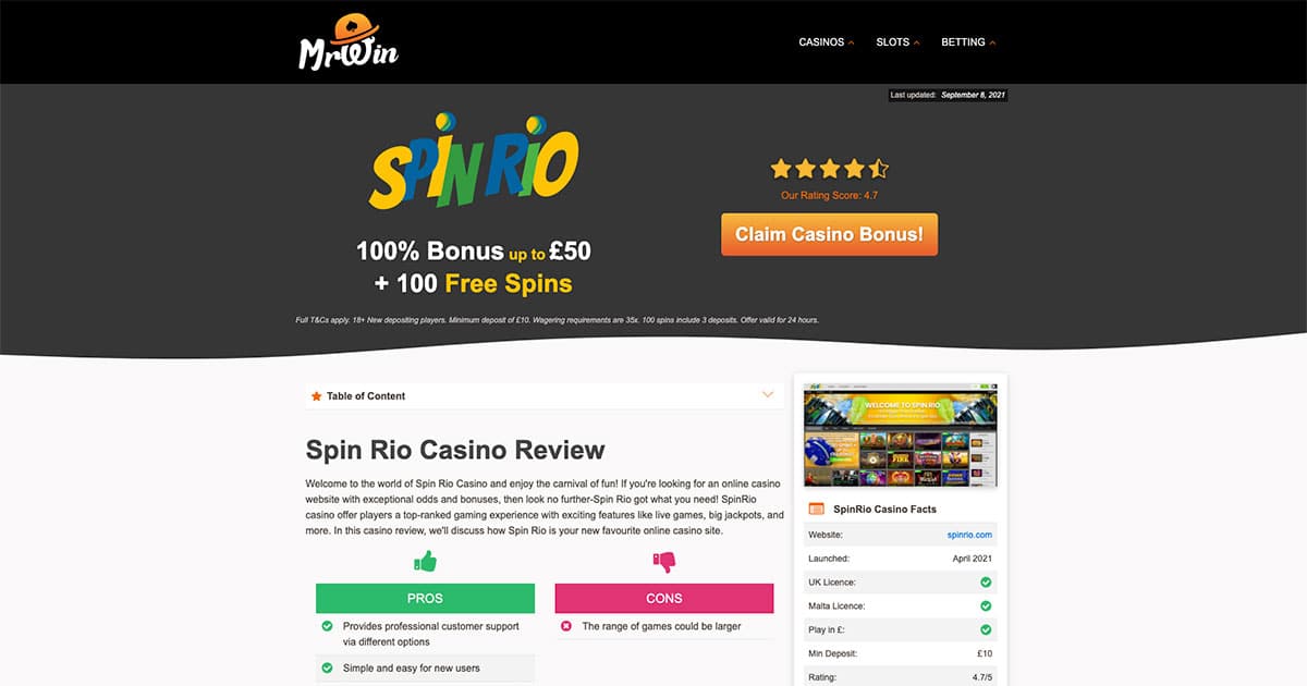 Spin Rio Casino is Live (2025) - Get your Best Bonus here.🎖️